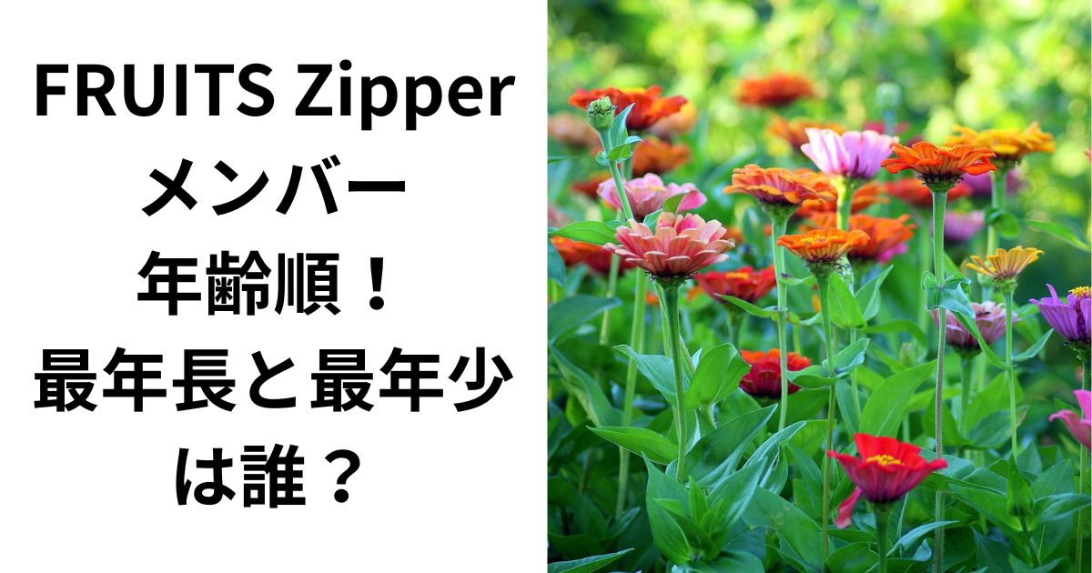 FRUITS ZIPPERメンバー年齢順！最年長と最年少は誰？ | RAPISU